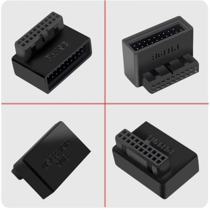 Angled Internal USB 3.0 19 Pin Header Motherboard Adapter Connector ...