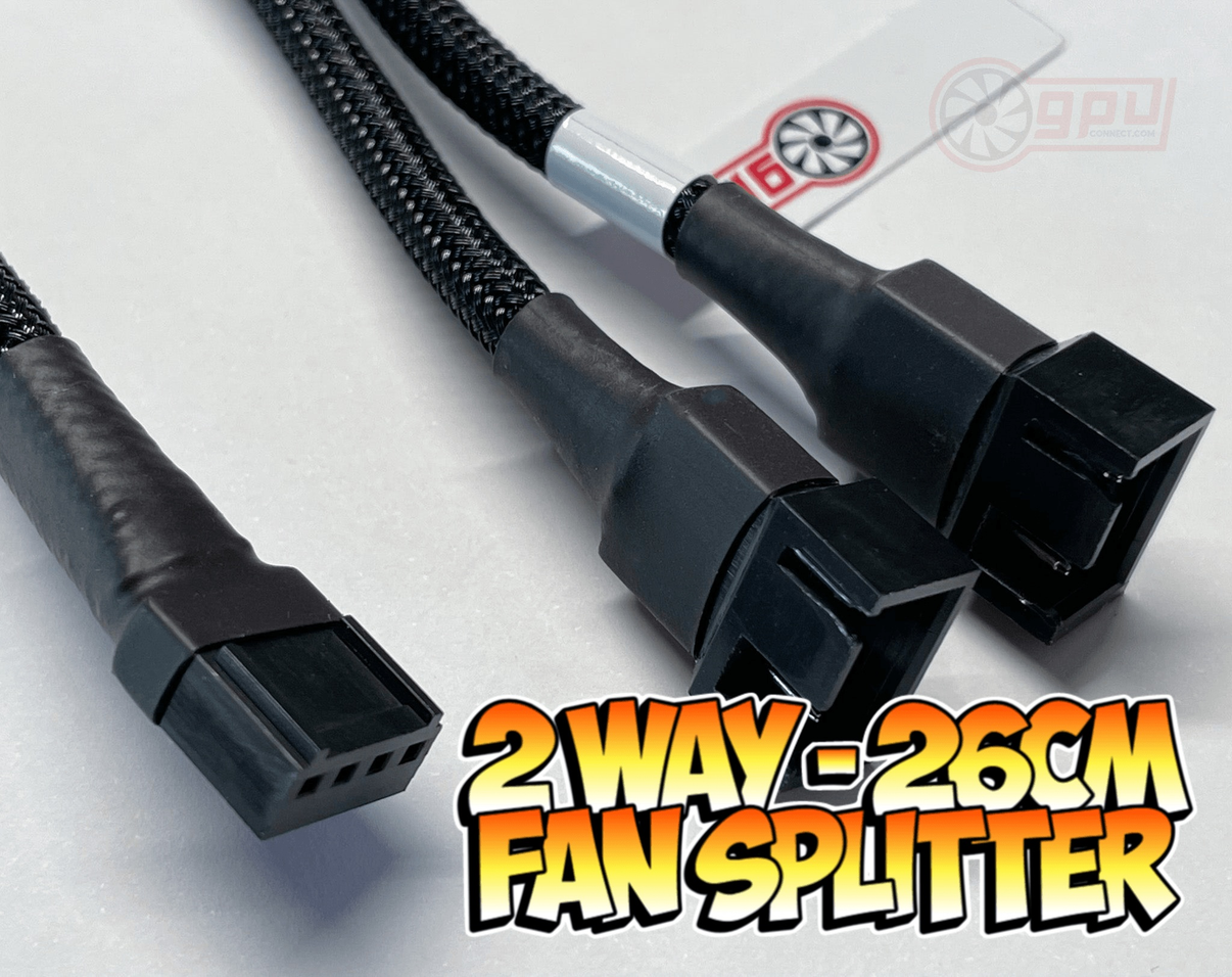 PREMIUM 2-Way PWM Fan Y-Splitter Cable 4-Pin Extension Lead CPU 26cm ...