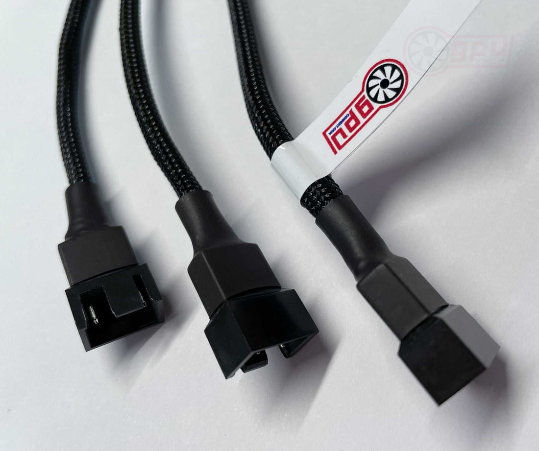 PREMIUM 3-Way PWM Fan Y-Splitter Cable 4-Pin Extension Lead CPU 26cm ...