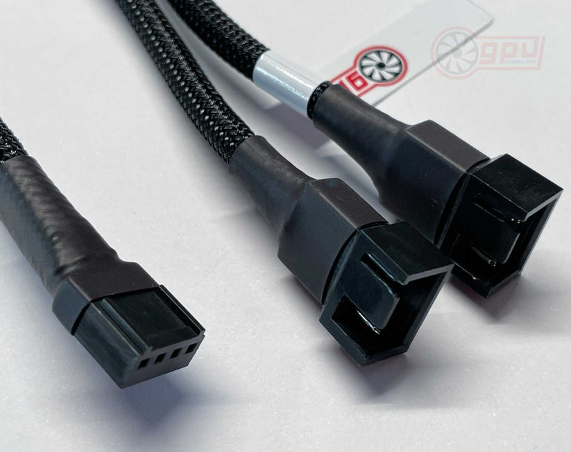 PREMIUM 2-Way PWM Fan Y-Splitter Cable 4-Pin Extension Lead CPU 26cm ...